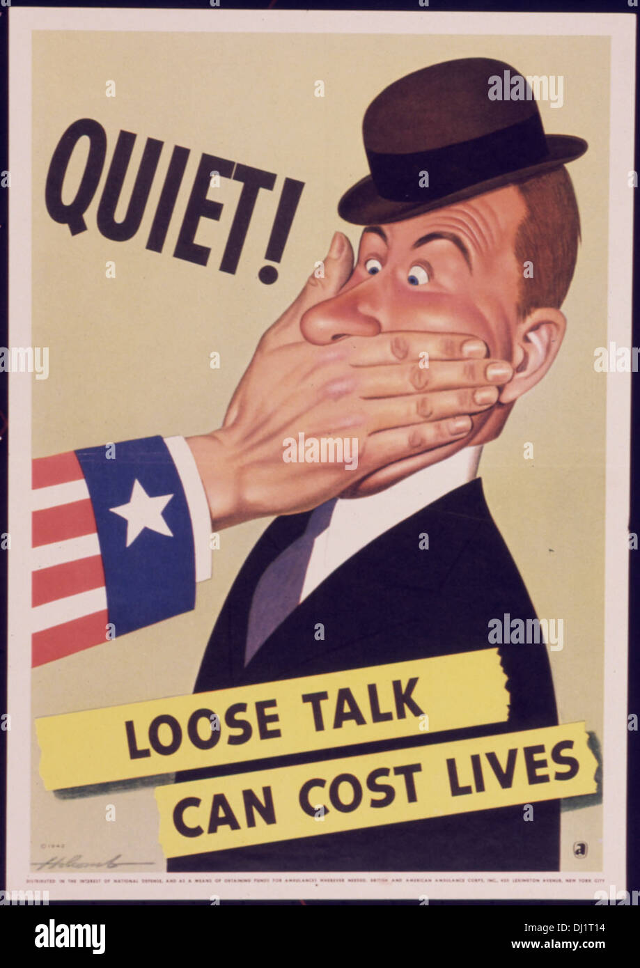 This World War II-era propaganda poster emphasizes the dangers of ...