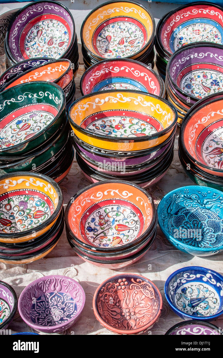 A colourful collection of traditional Turkish souvenirs in Cappadocia ...