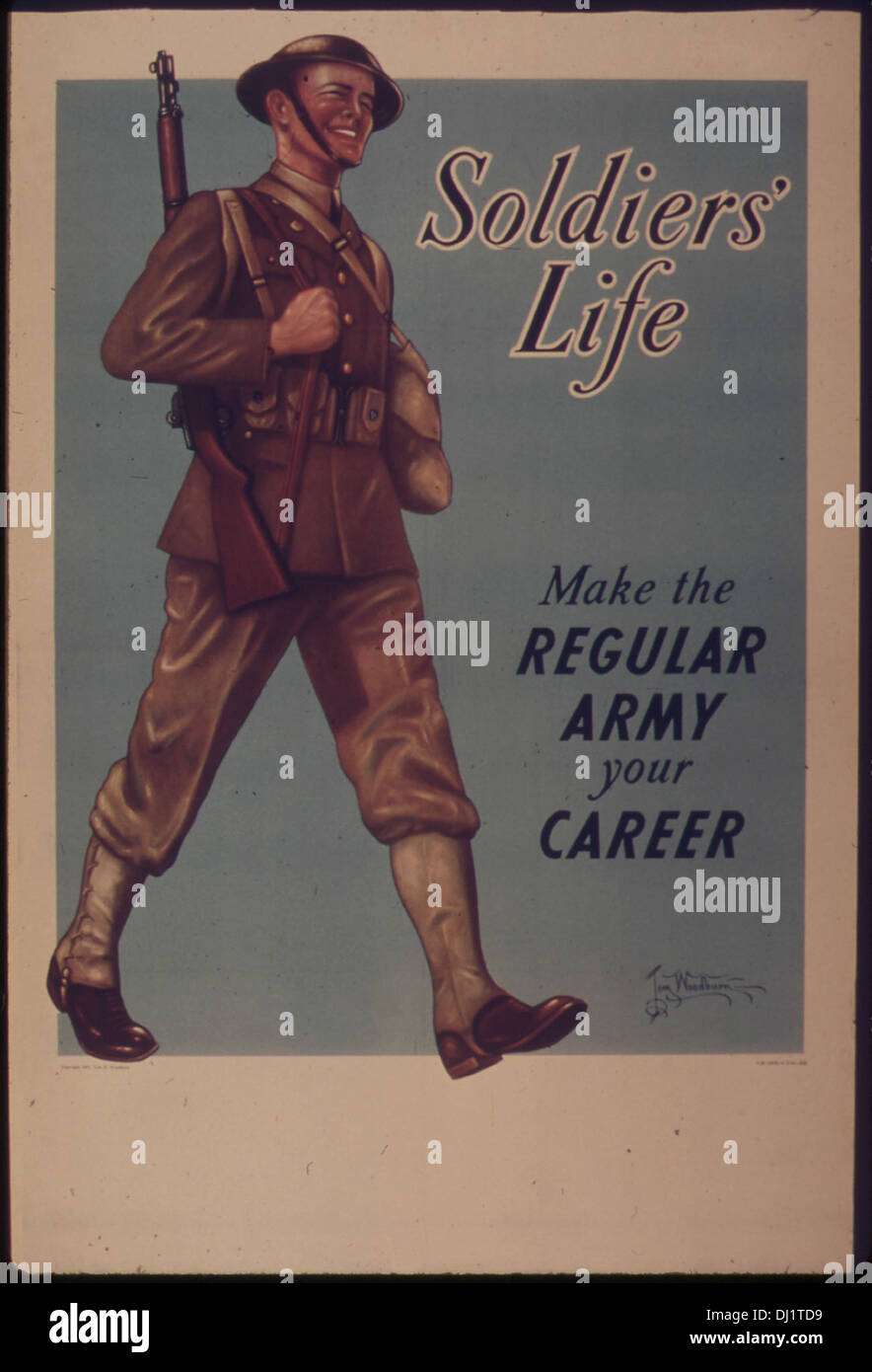 A World War II propaganda poster encouraging enlistment in the regular ...
