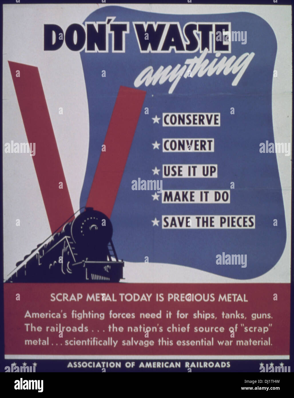 This World War II propaganda poster encourages citizens to avoid waste ...