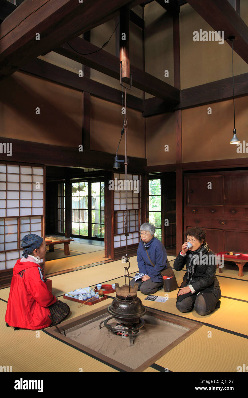 Japan, Hida, Takayama, Kusakabe Heritage House, interior, women ...