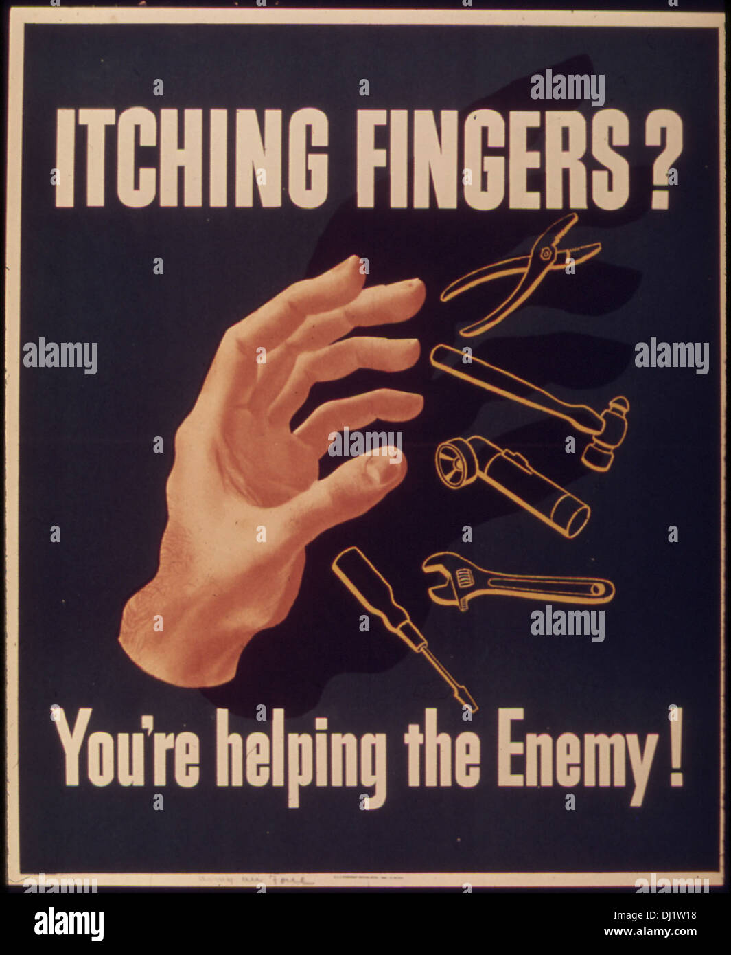 This wartime propaganda poster warns against sabotage or careless ...
