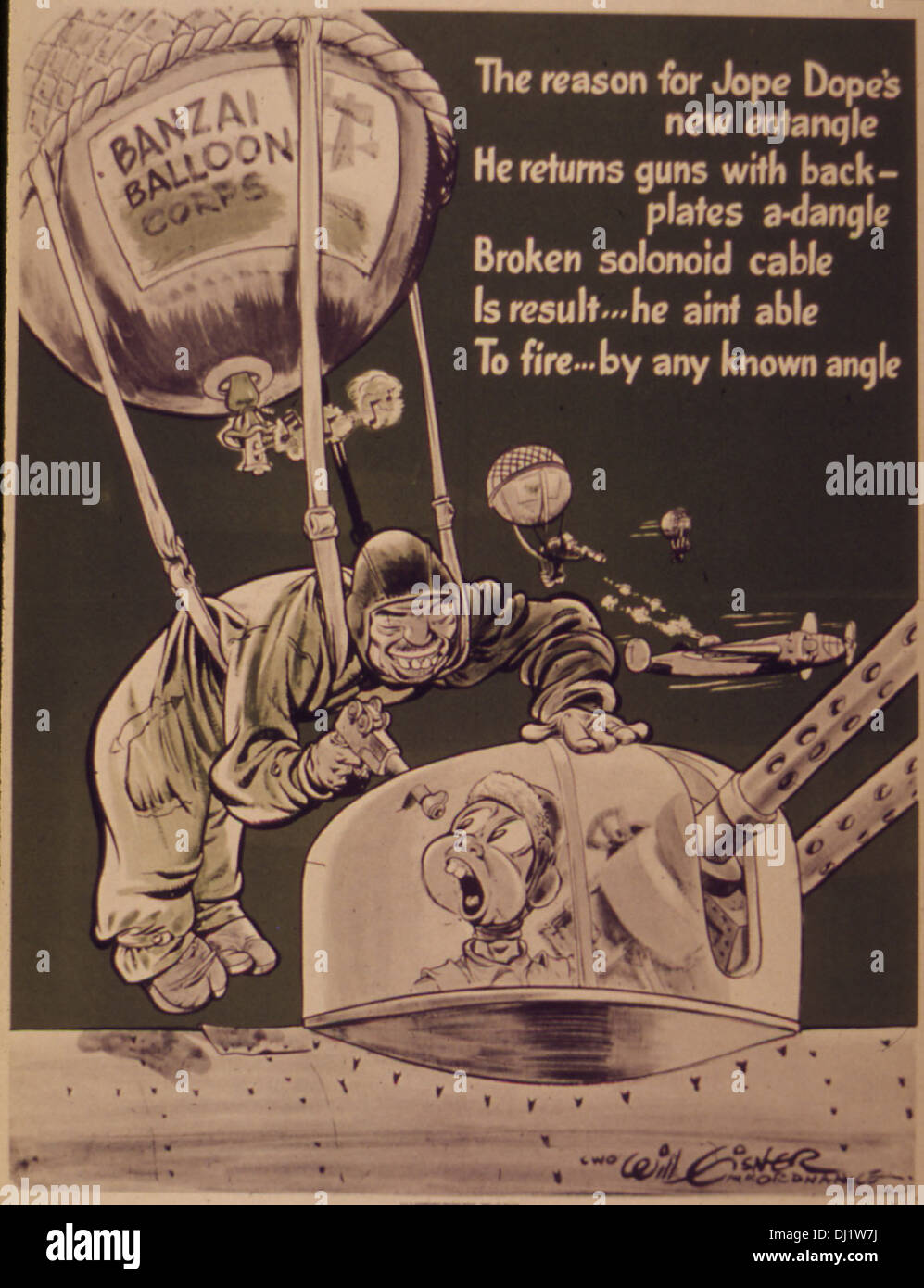 This World War II propaganda poster humorously depicts a situation ...
