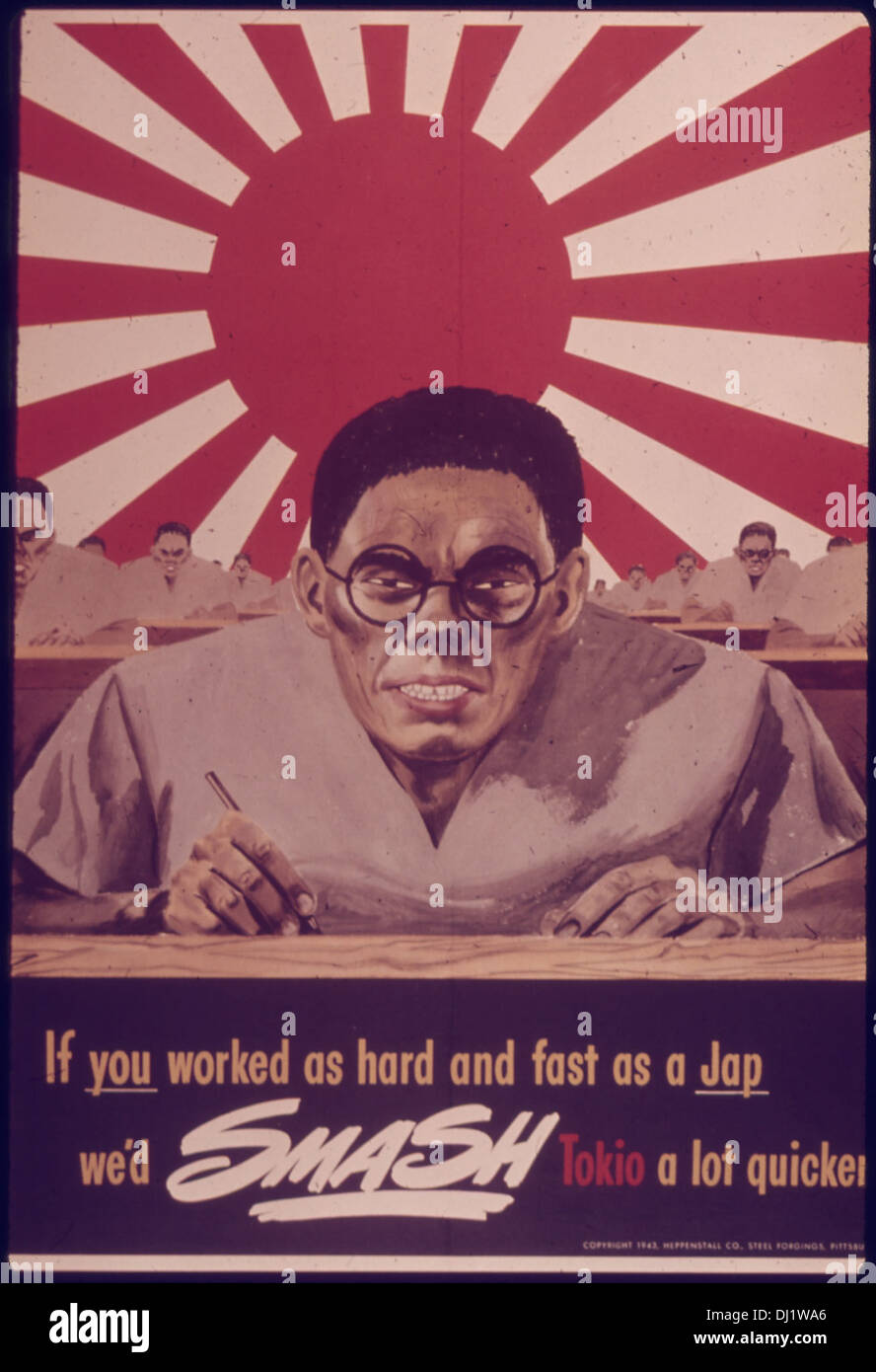 This World War II propaganda poster compares American industrial ...