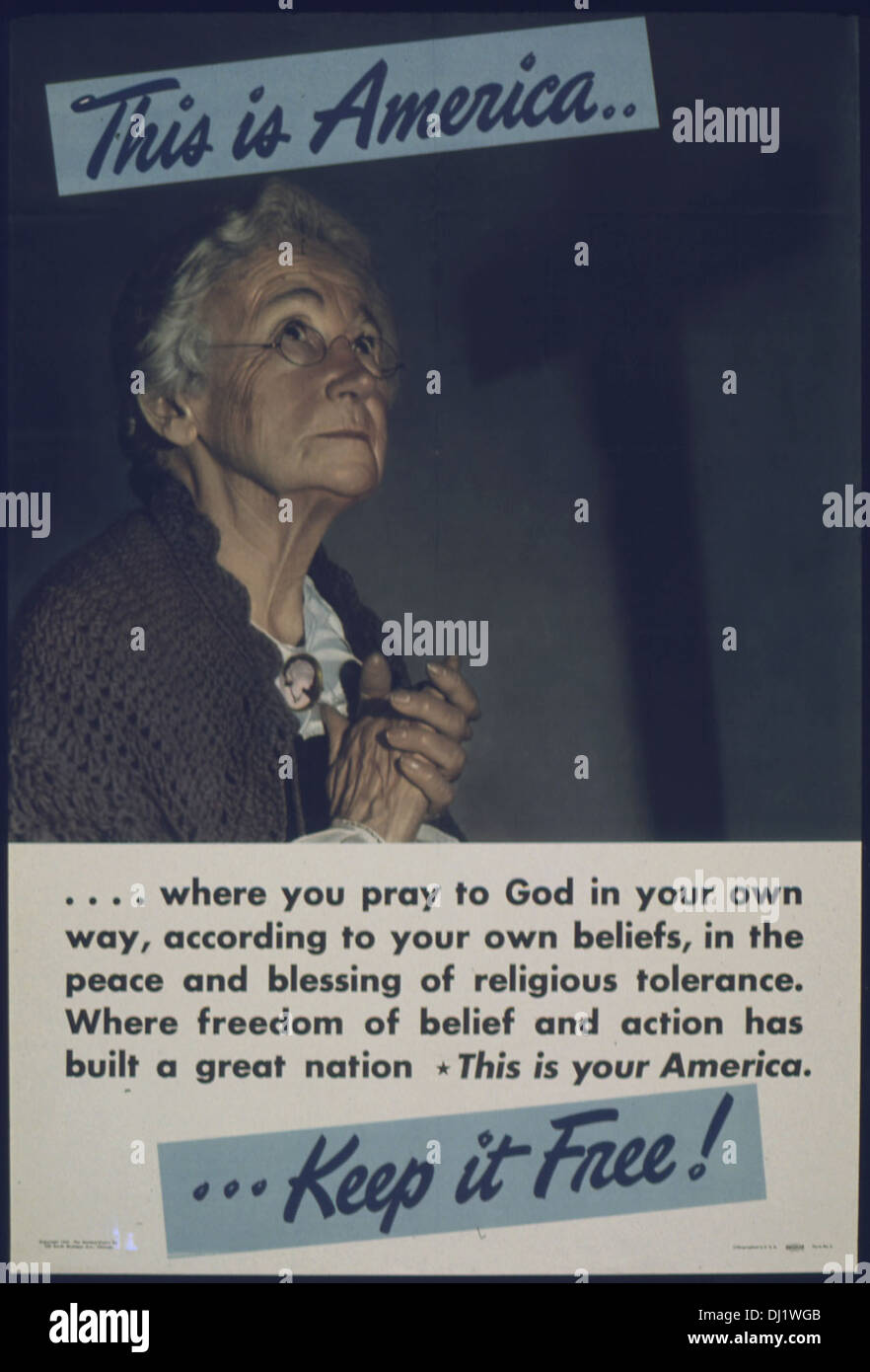 This poster from World War II highlights the freedoms enjoyed in ...