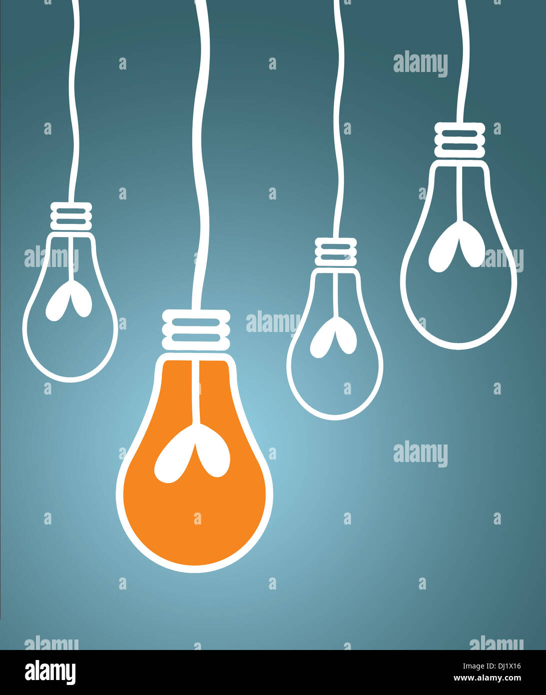 light bulb idea in illustration Stock Photo - Alamy