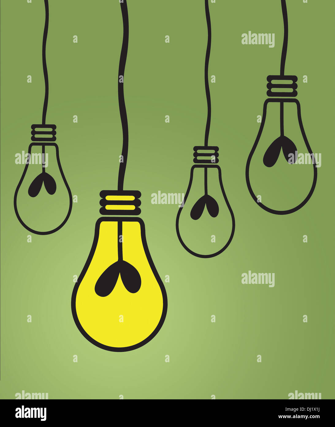 light bulb idea in illustration Stock Photo - Alamy
