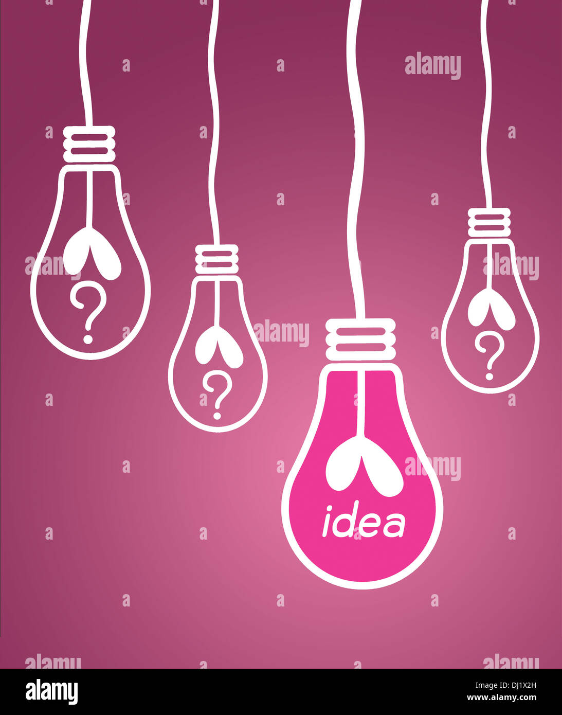 light bulb idea in illustration Stock Photo - Alamy