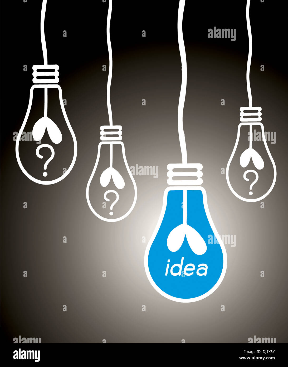 light bulb idea in illustration Stock Photo - Alamy