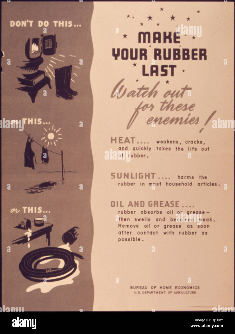 This World War II poster warns against the misuse of rubber, a critical ...