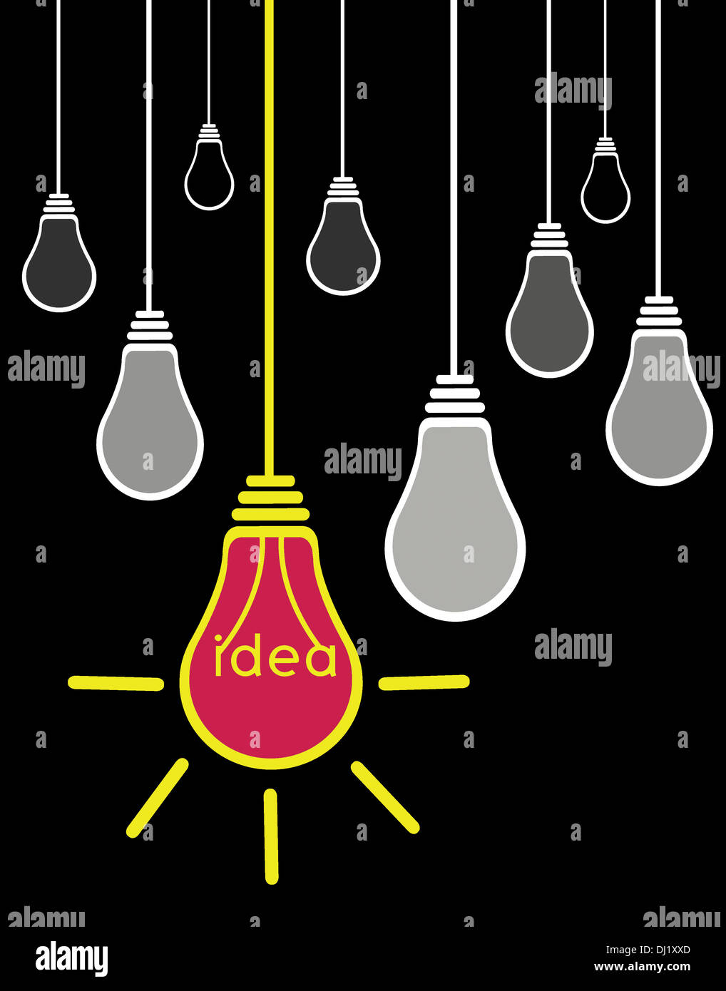 light bulb idea in illustration Stock Photo - Alamy