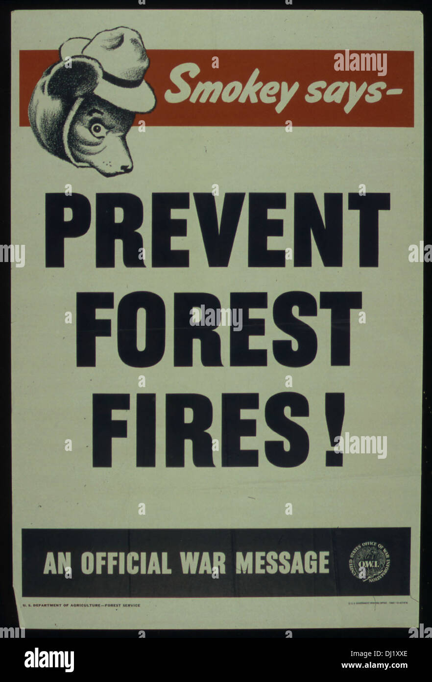 This American World War II-era poster, featuring Smokey the Bear ...