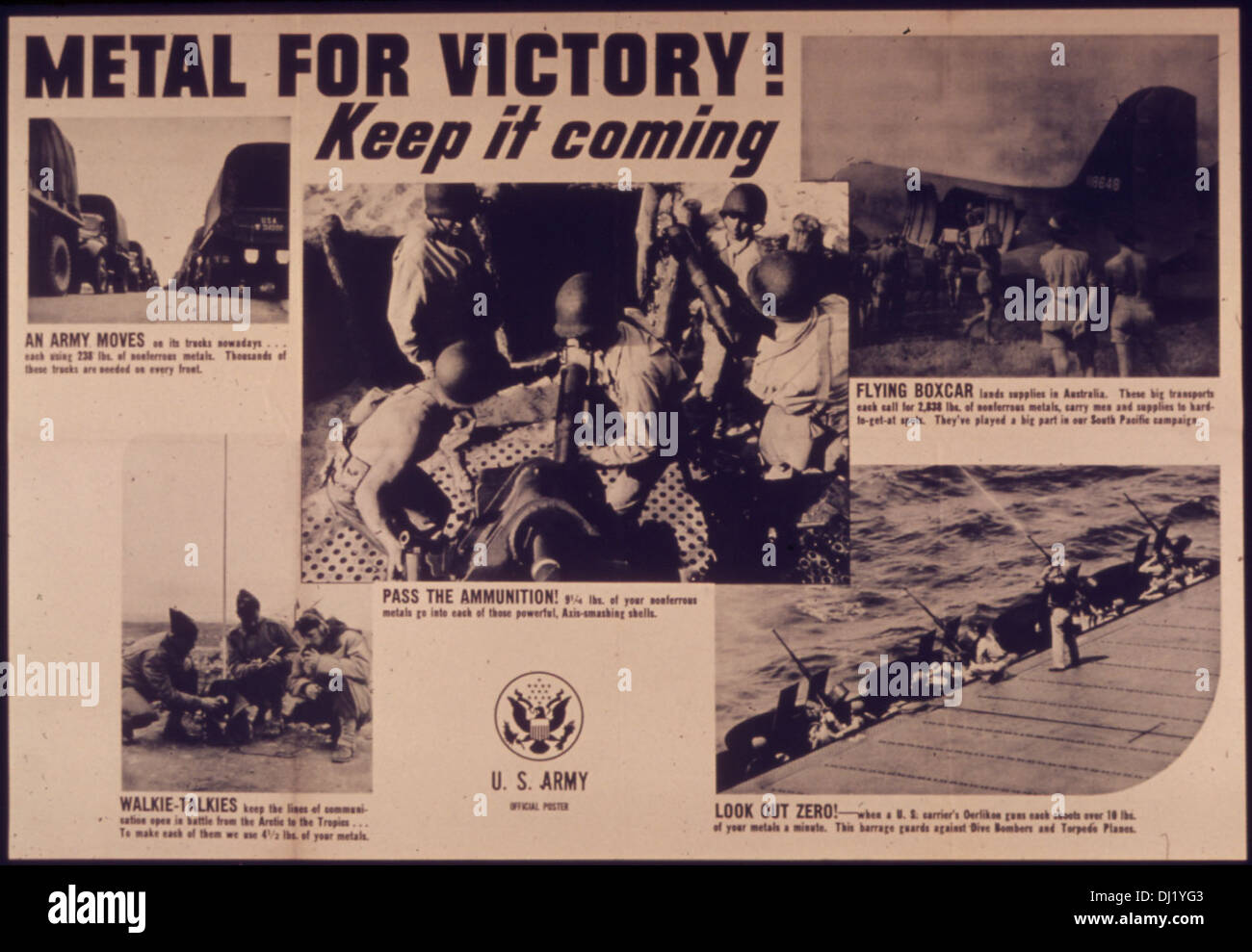 This World War II propaganda poster encourages the continued collection ...