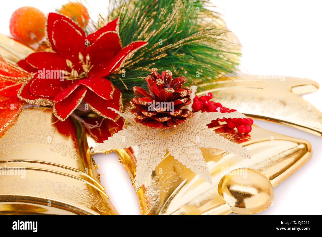 Christmas bells decoration isolated on white background Stock Photo - Alamy