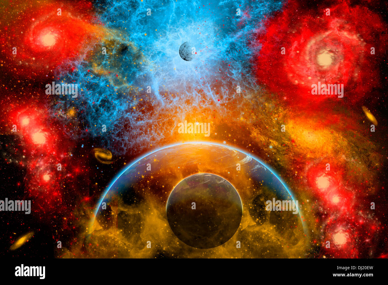 Alien planet moons galaxies nebula hi-res stock photography and images ...