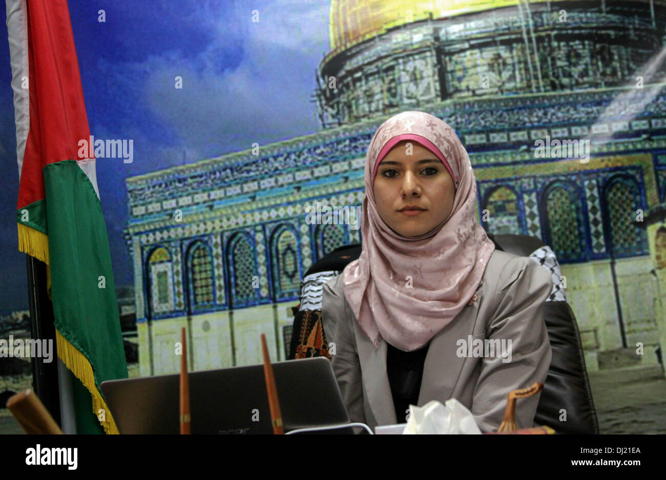 Gaza, Palestinian Territories, . 19th Nov, 2013. Israa Al-Modallal, a ...