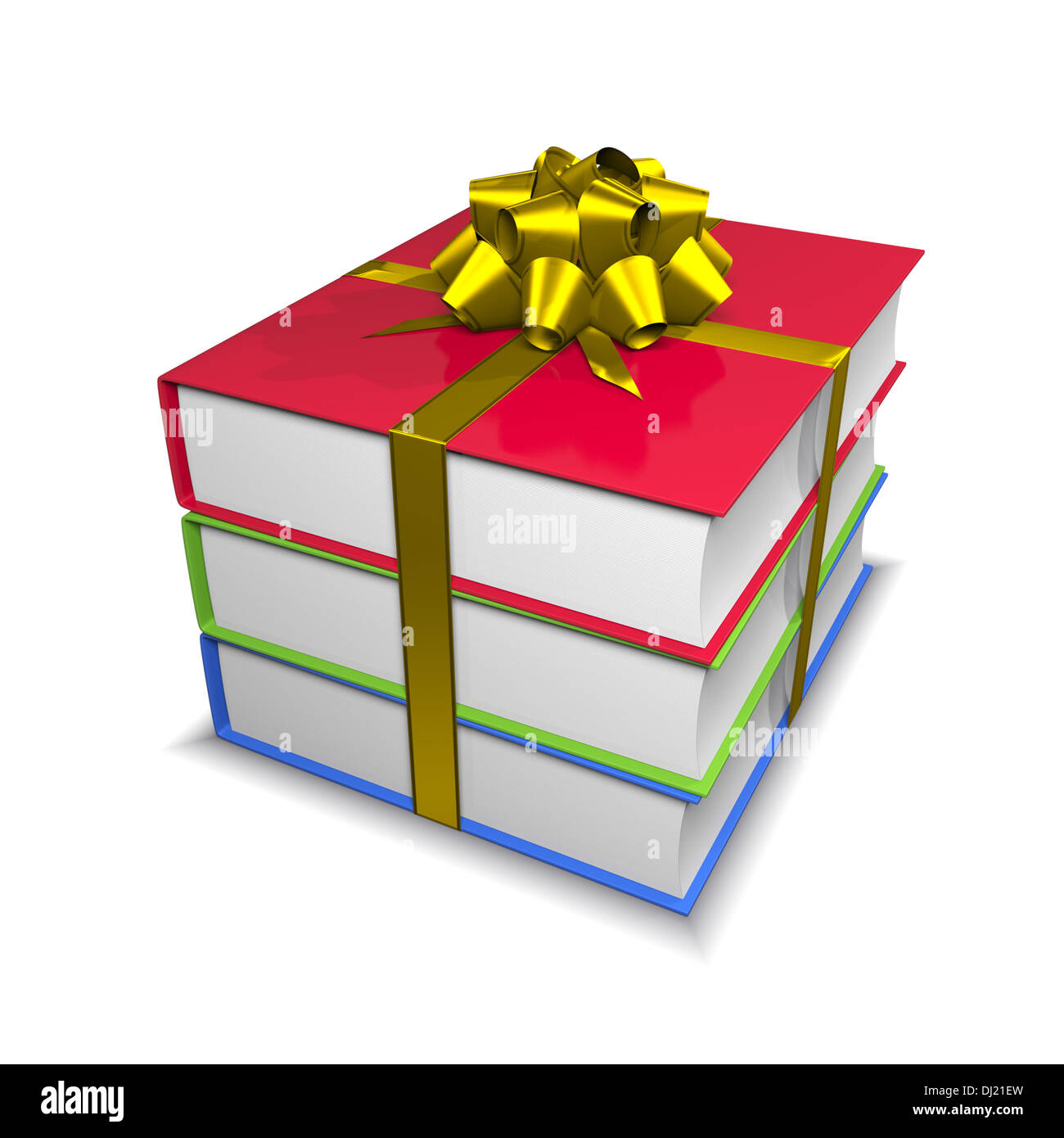 Books with ribbon and bow - isolated on white background Stock Photo ...
