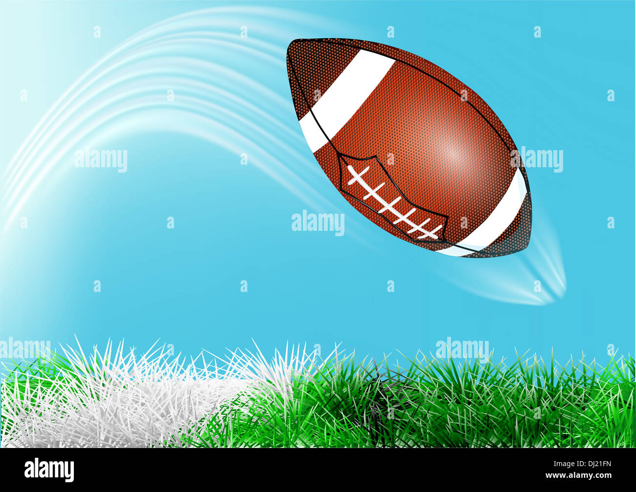 football ball flies over the line Stock Photo - Alamy