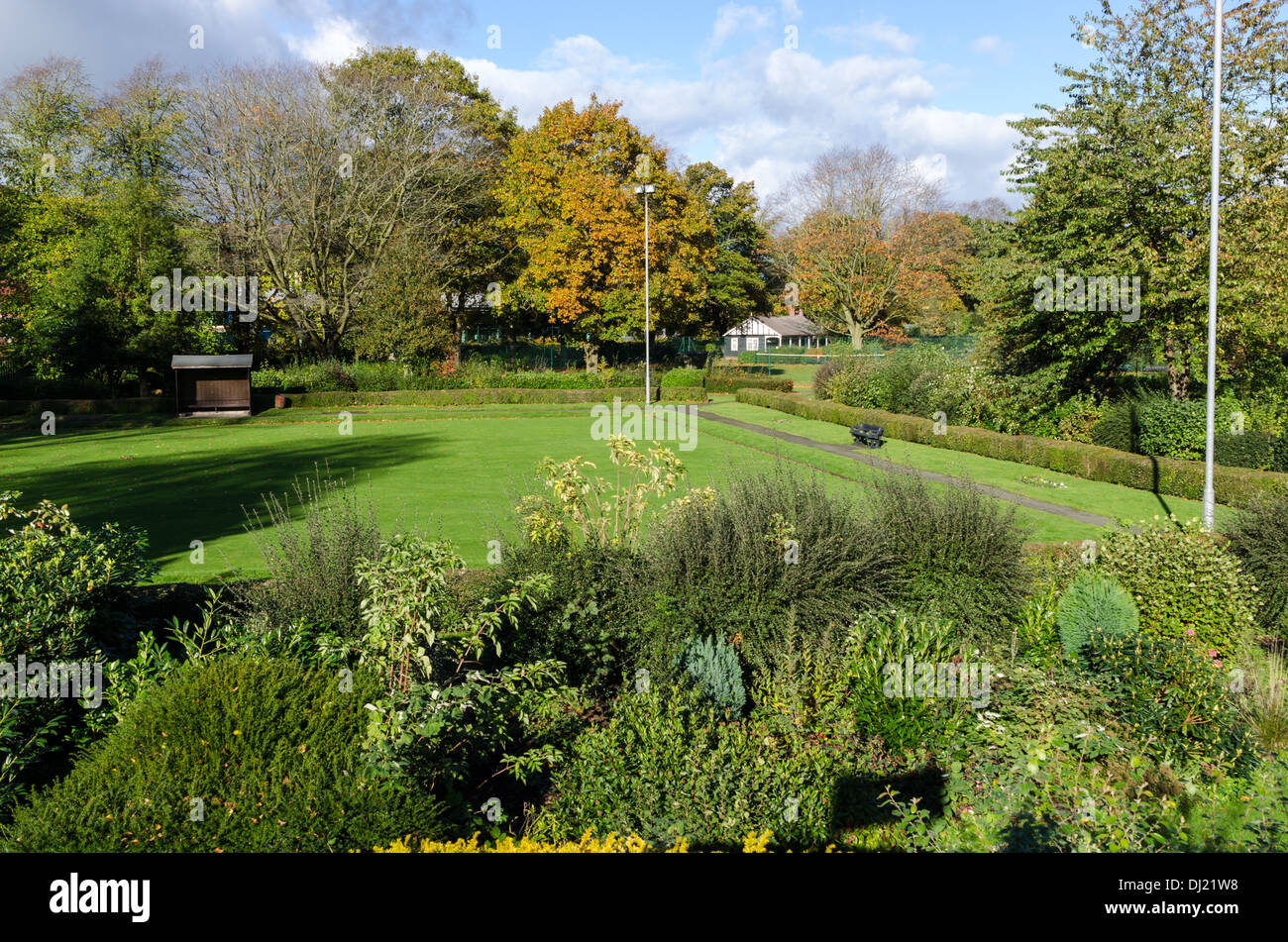 Bowling Green at Church Stretton Park in the Shropshire Hills Stock ...