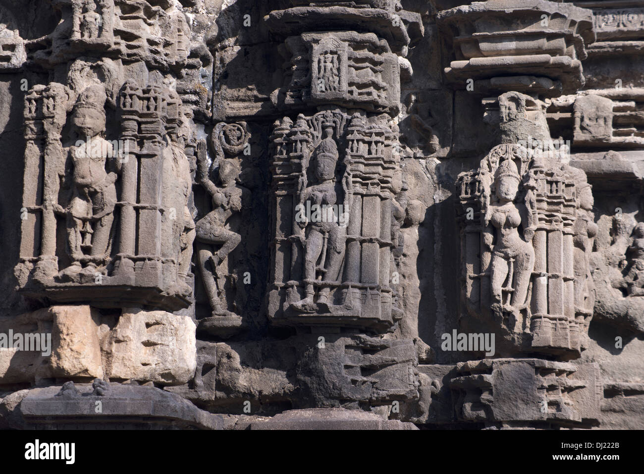 Shiv Mandir, Ambarnath, Maharashtra, India. Figures on Mandovara or ...