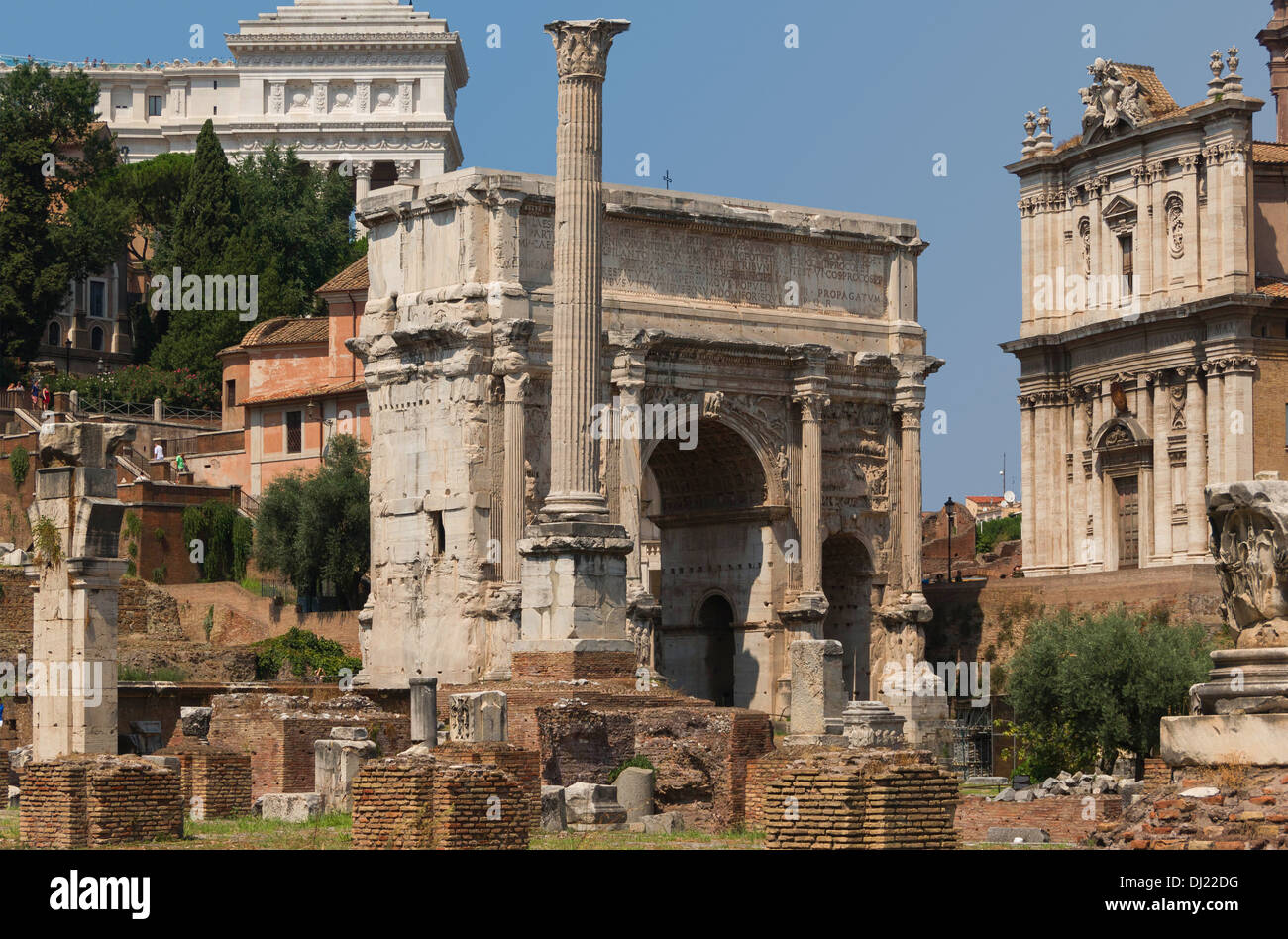 Arch Septimius Severus Column Phocas Forum Romanum Rome Stock Photo - Alamy