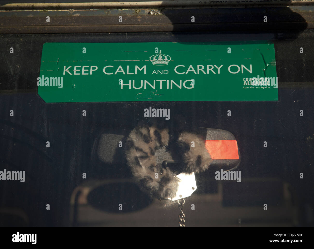 A sticker on a car window,supporting the Countryside Alliance Stock ...