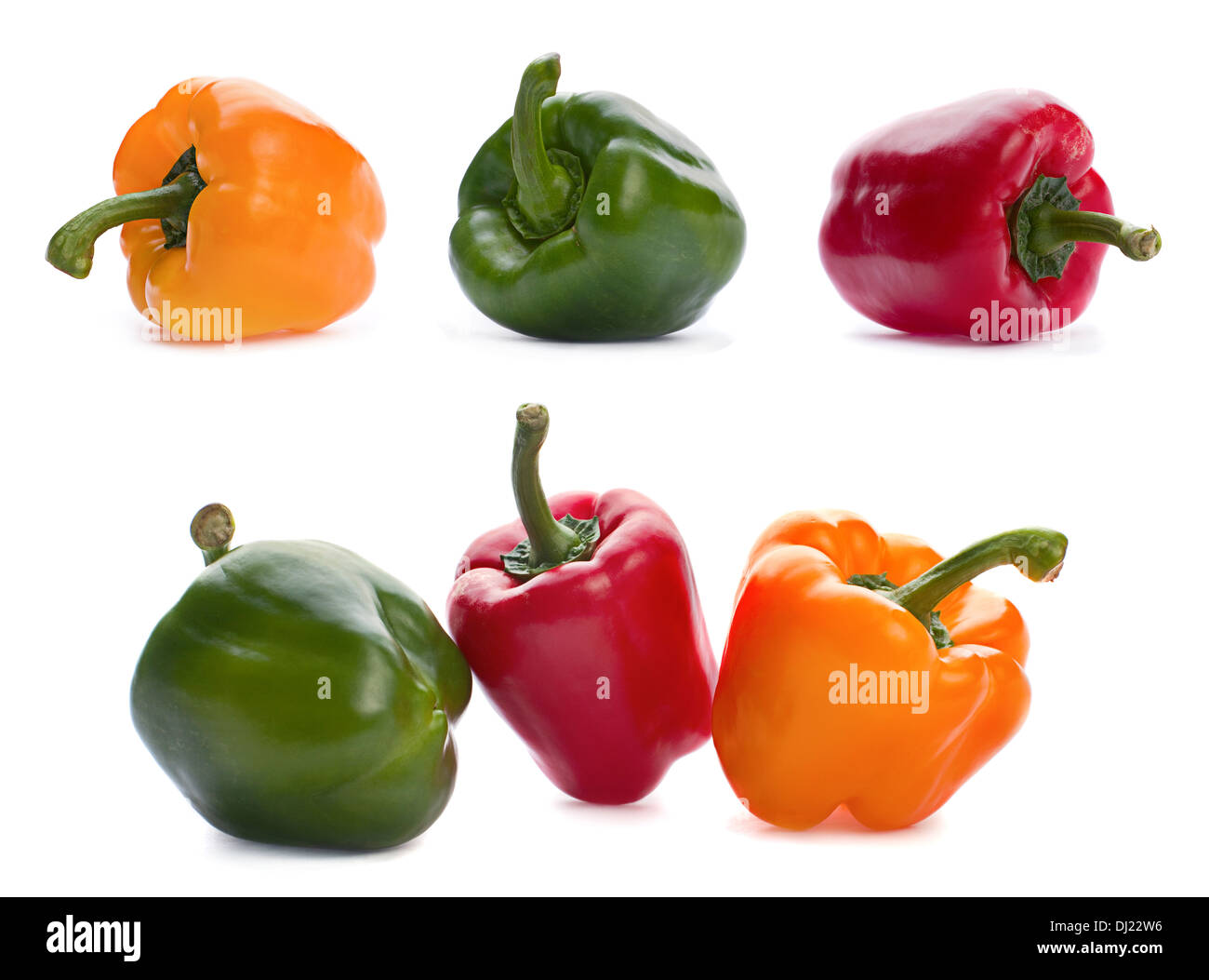Raw pepper vegetable set isolated on white Stock Photo - Alamy