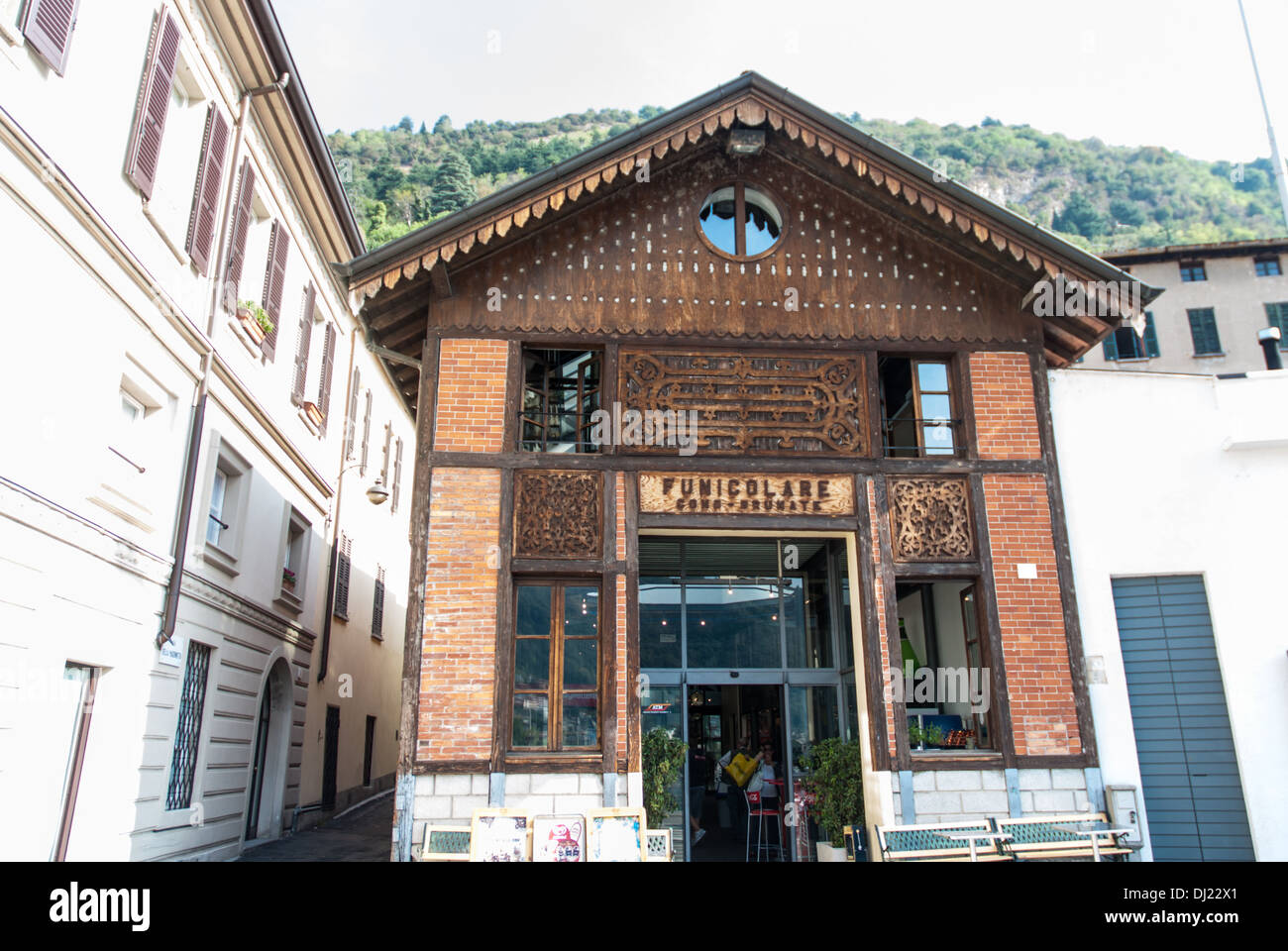 The Funicular railway at Como on Lake Como Stock Photo - Alamy
