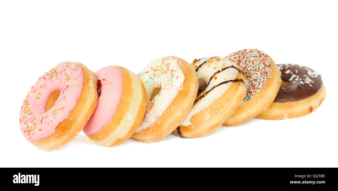 Row sweet donuts isolated hi-res stock photography and images - Alamy