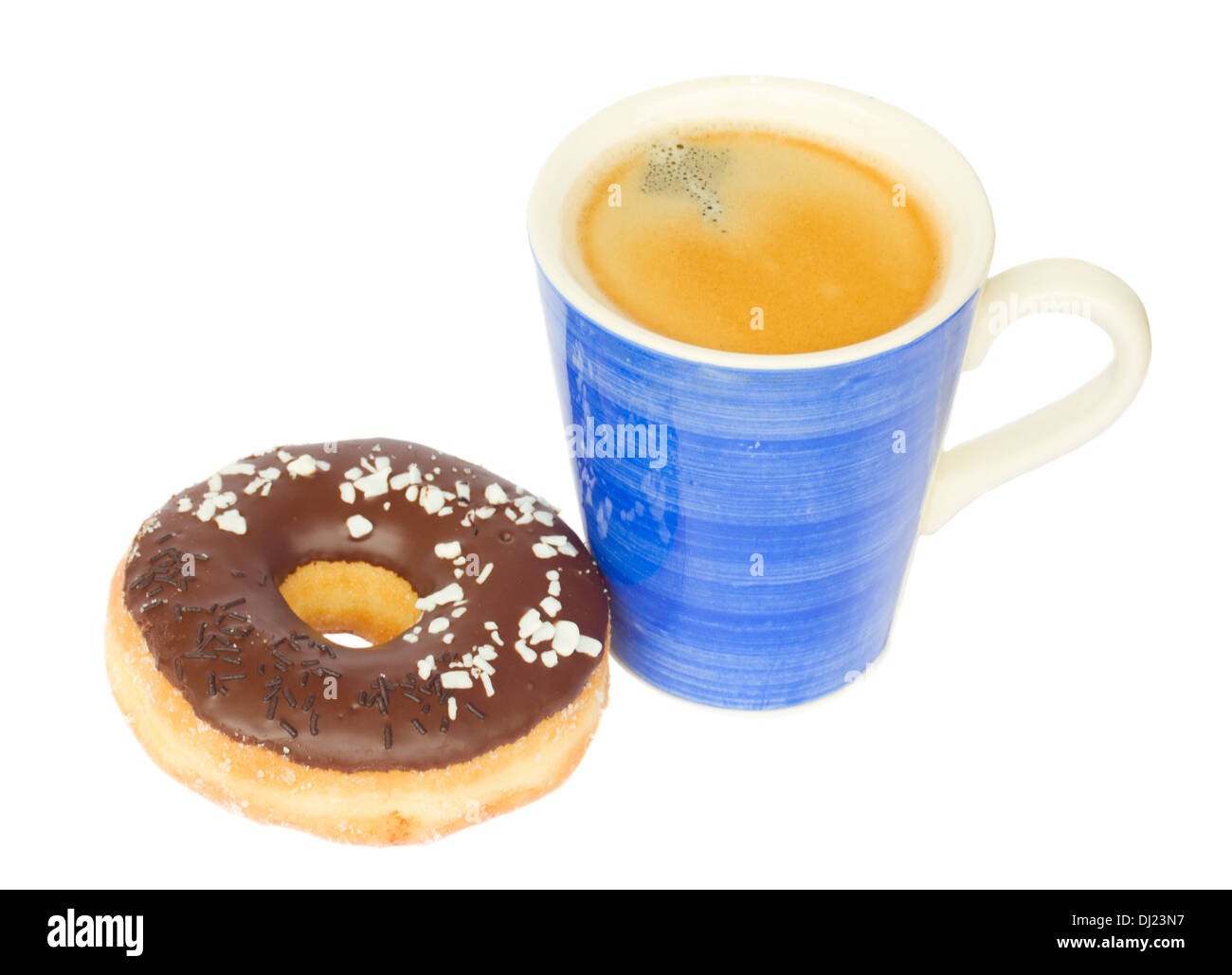 donut with blue coffee mug Stock Photo - Alamy