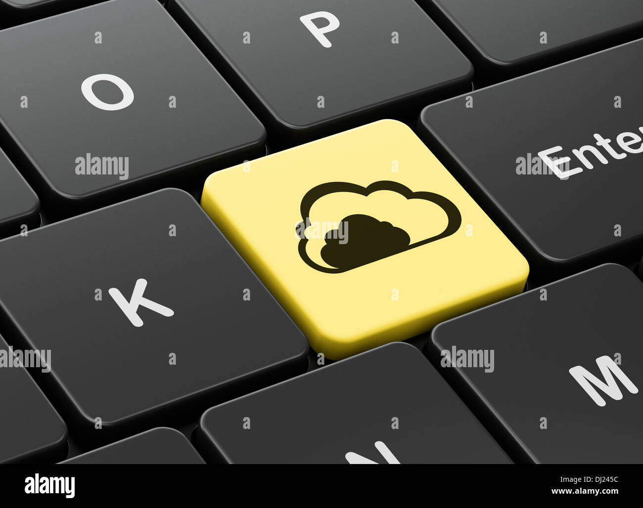 Cloud on computer keyboard background Stock Photo - Alamy