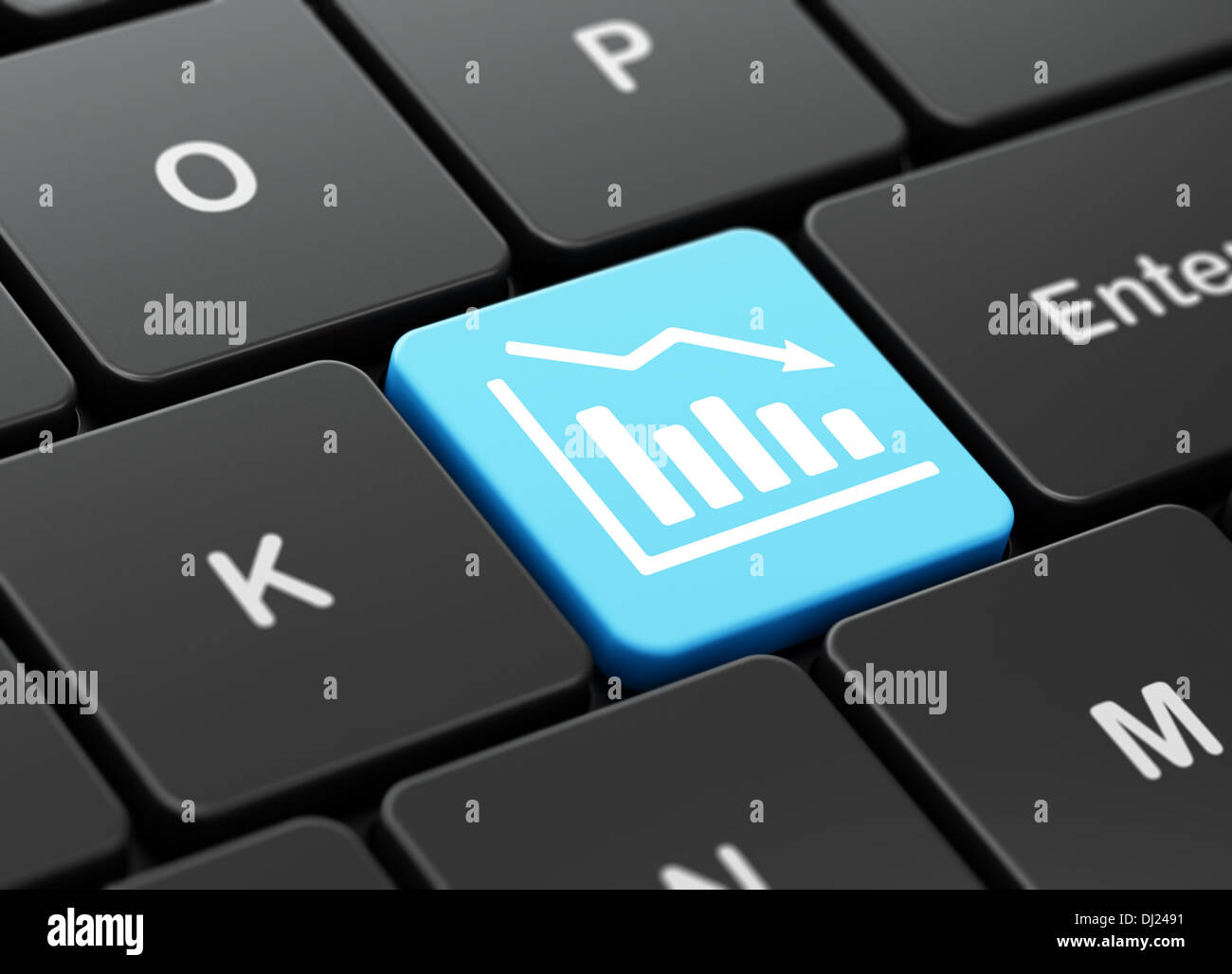 Business concept: Decline Graph on computer keyboard background Stock ...