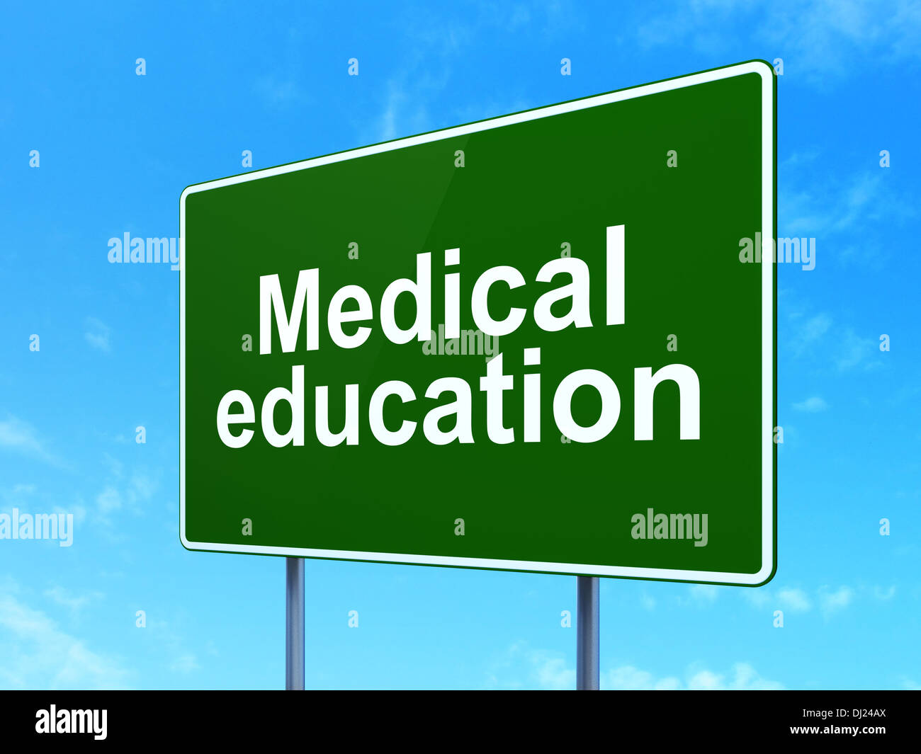Medical Education on road sign background Stock Photo - Alamy