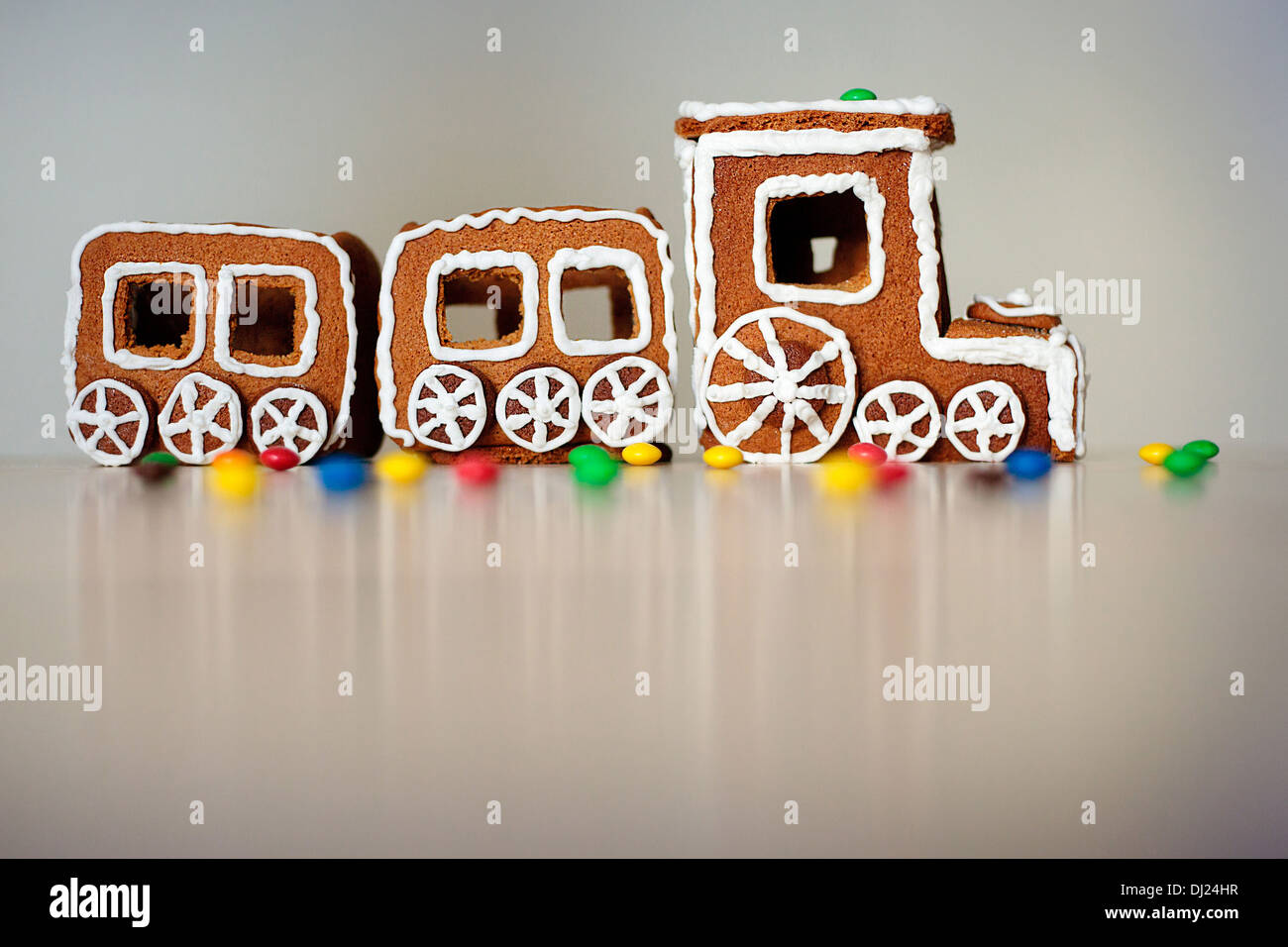 Christmas train made of gingerbread Stock Photo - Alamy