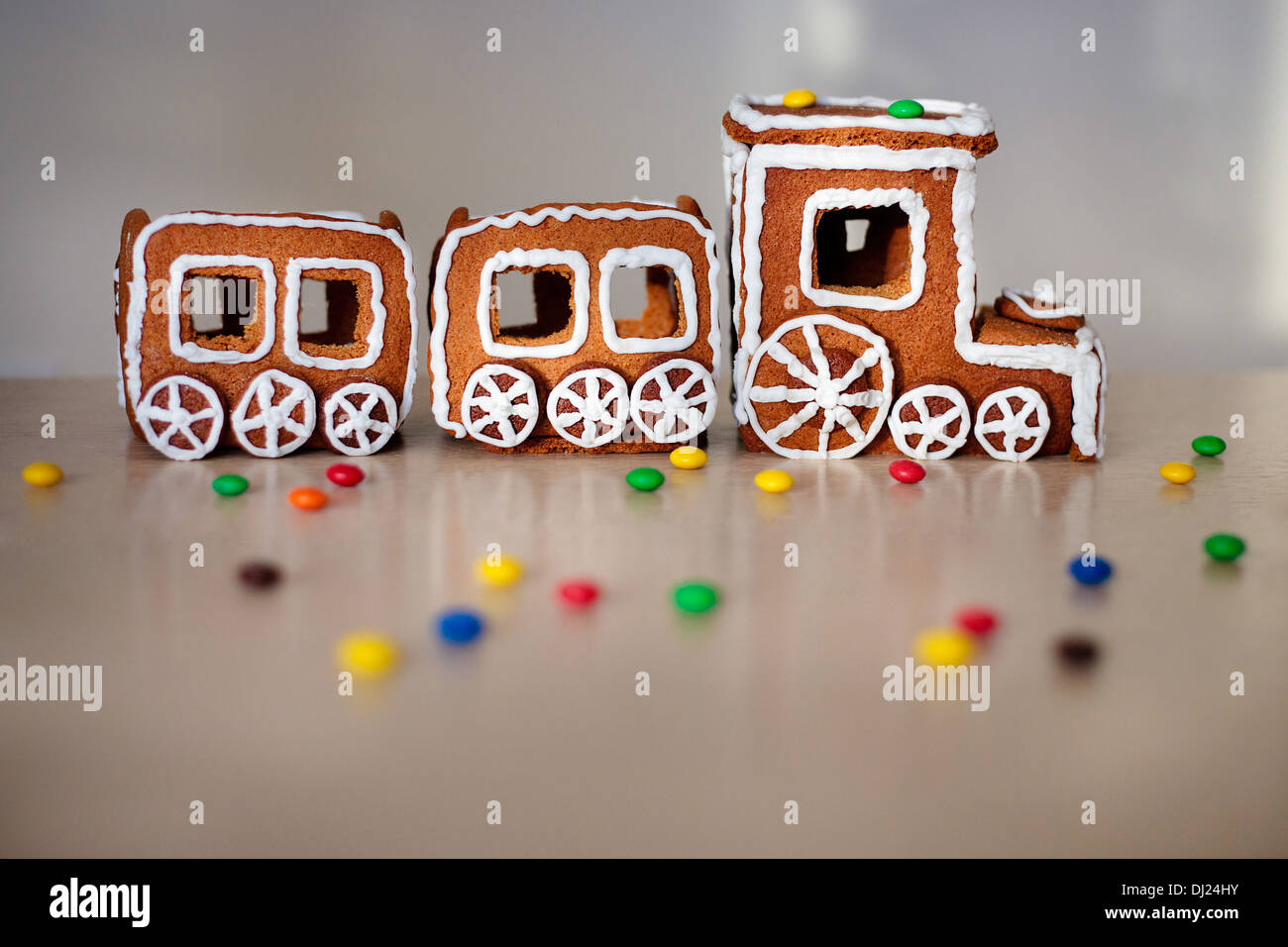 Christmas train made of gingerbread Stock Photo - Alamy