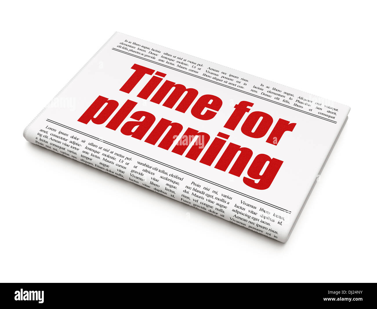 news concept: newspaper headline Time for Planning Stock Photo - Alamy