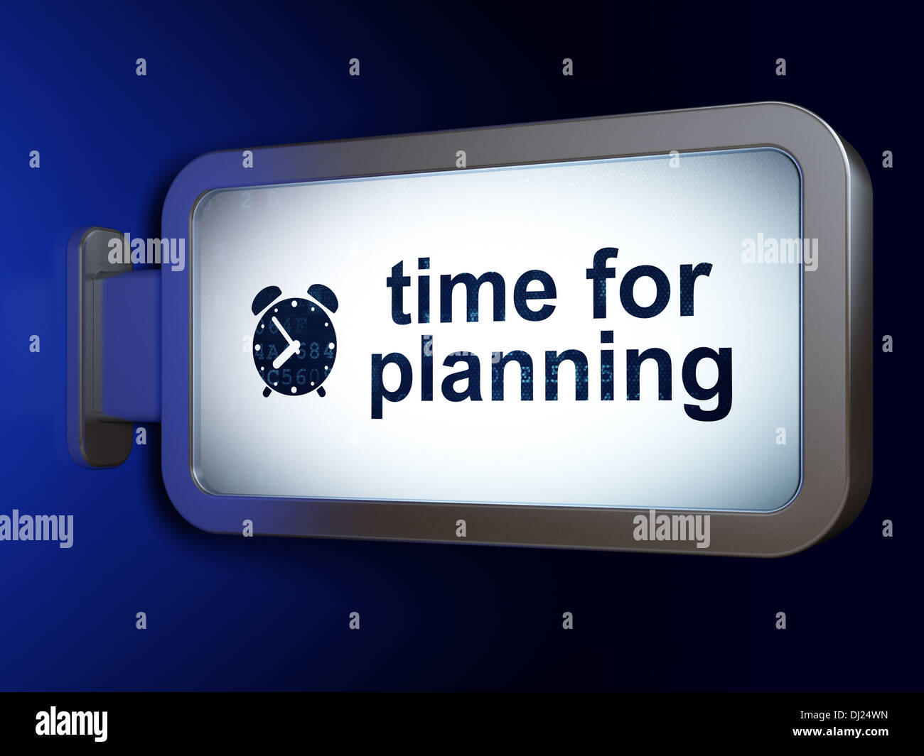 Timeline concept: Time for Planning and Alarm Clock on billboard Stock ...