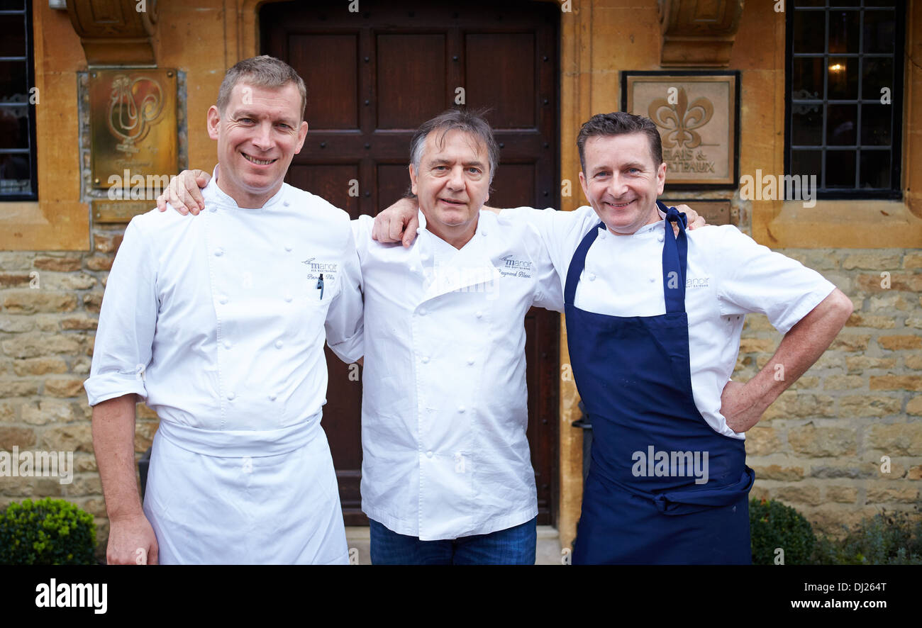 Chef Raymond Blanc with members of his staff at Le Manoir aux Quat ...