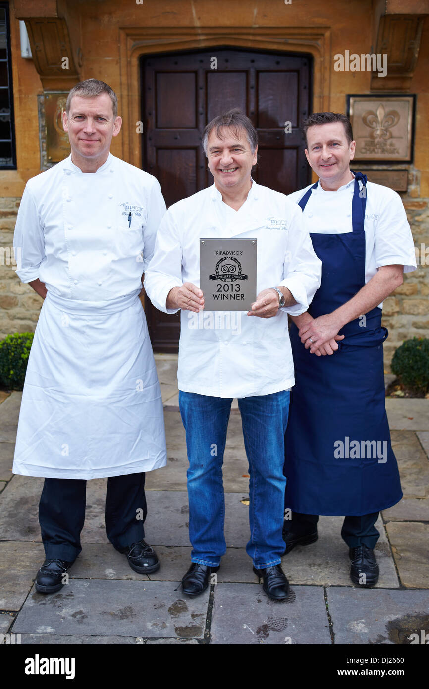 Chef Raymond Blanc with members of his staff at Le Manoir aux Quat ...