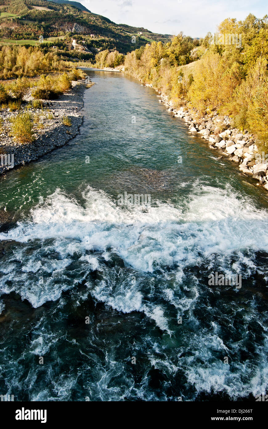 Trebbia river, Bobbio, Emilia Romagna, Italy Stock Photo - Alamy