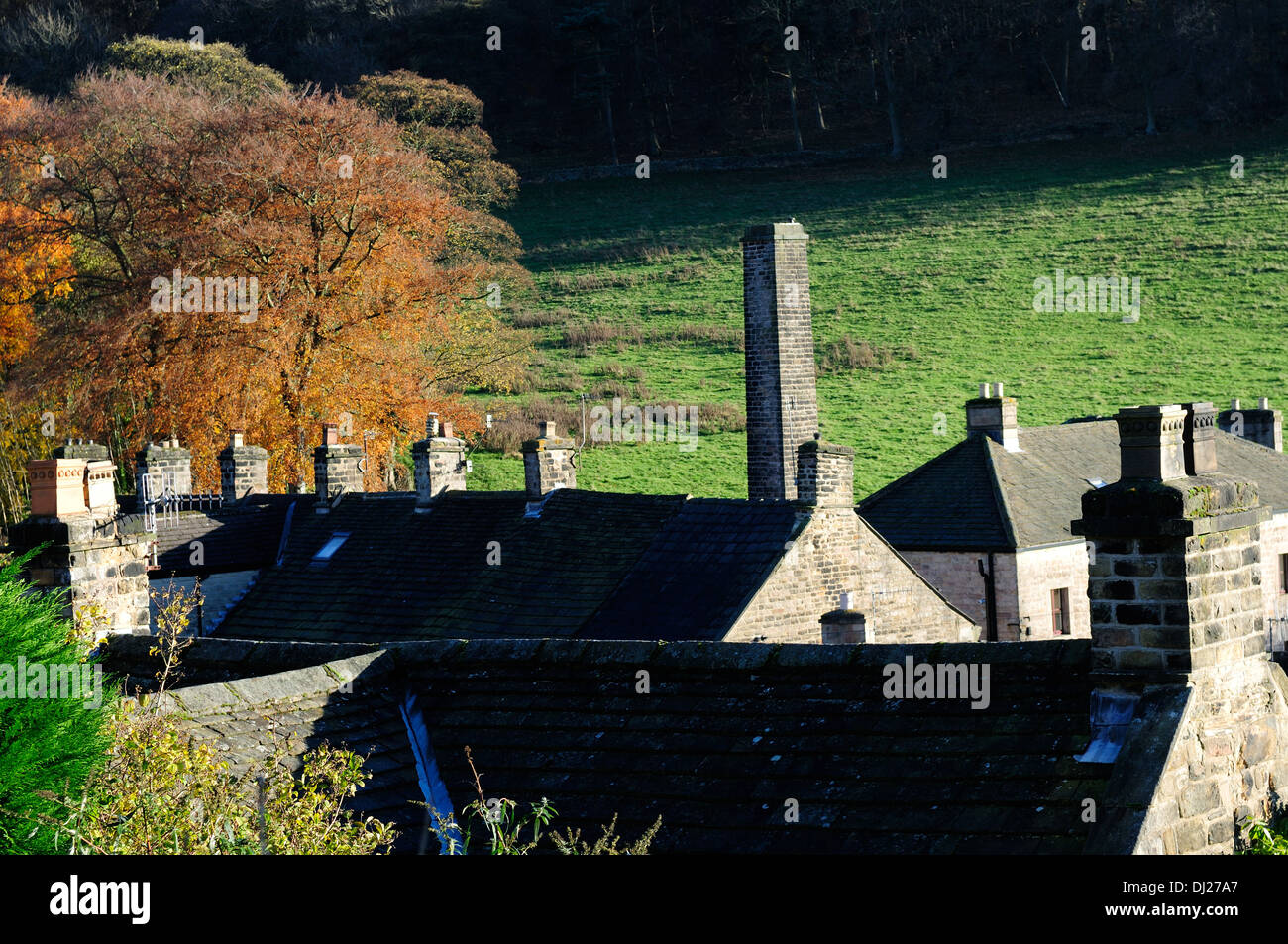 Hathersage ,Peak District,Derbyshire,UK. Roof Tops Stock Photo - Alamy
