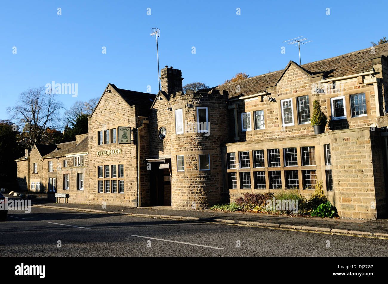 Hathersage ,Peak District,Derbyshire,UK.The George Hotel Stock Photo ...
