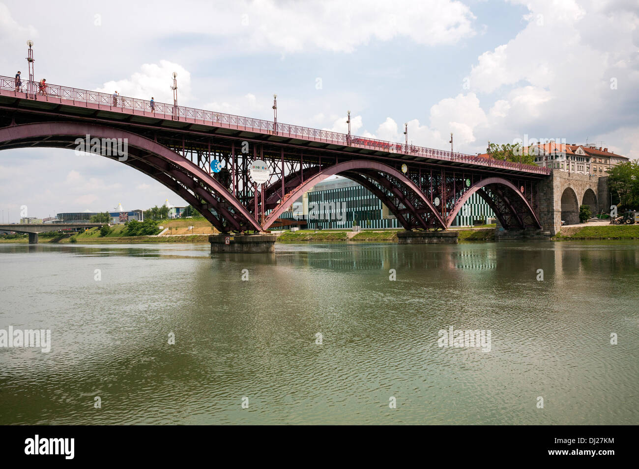 Bridge at the Drava river in Maribor, Slovenia Stock Photo - Alamy