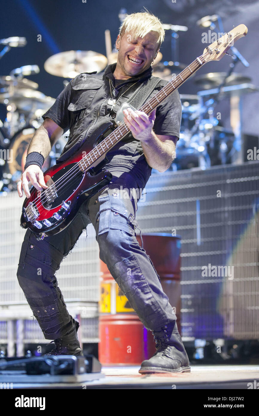 Madison, Wisconsin, USA. 2nd Feb, 2013. Bassist BRAD WALST of Three ...