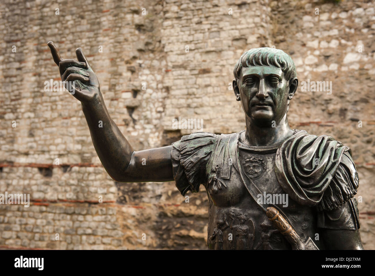 City of London bronze statue sculpture figure Imperator Caesar Nerva ...