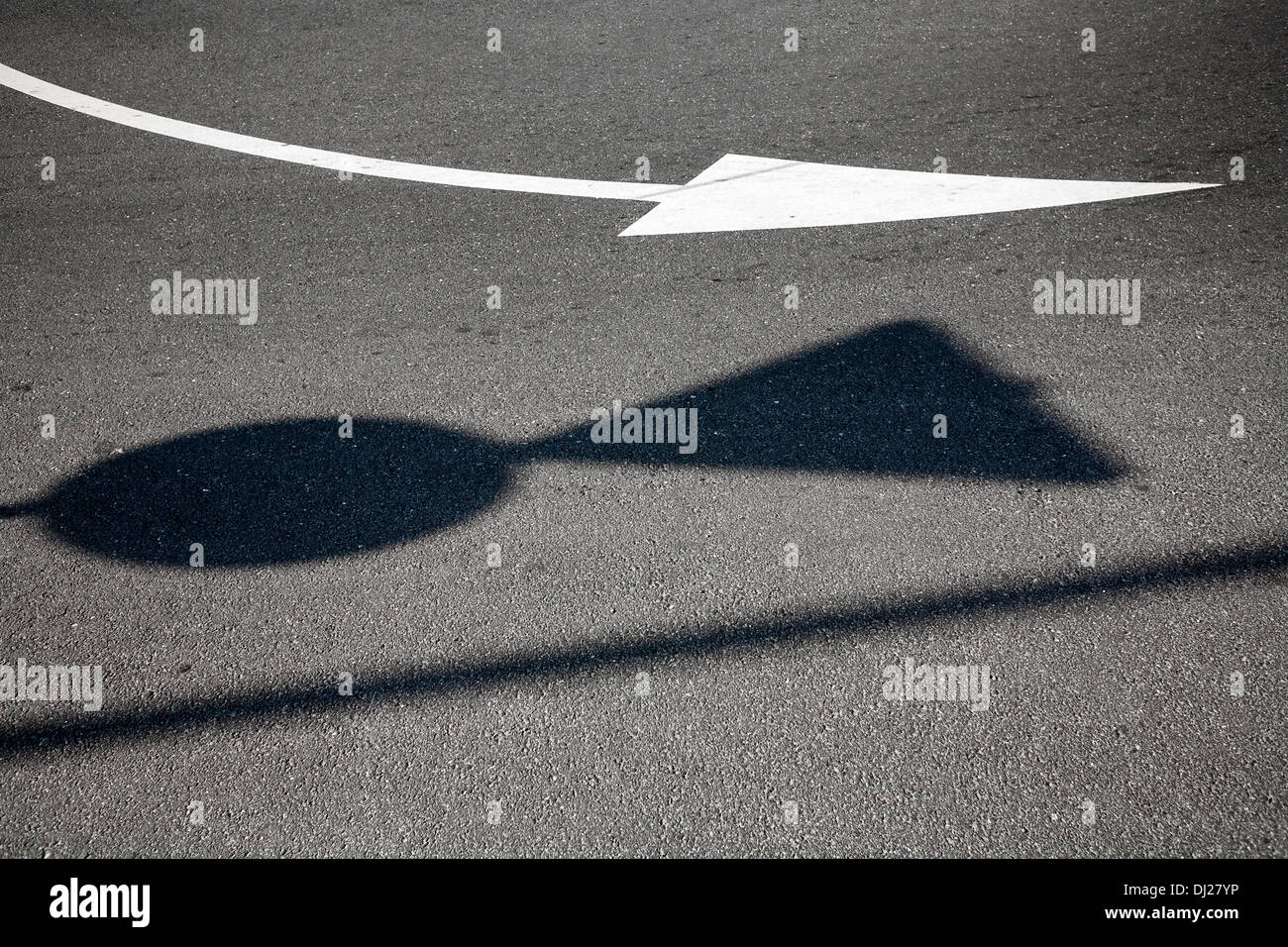 street lines arrows shadows traffic turn Stock Photo - Alamy