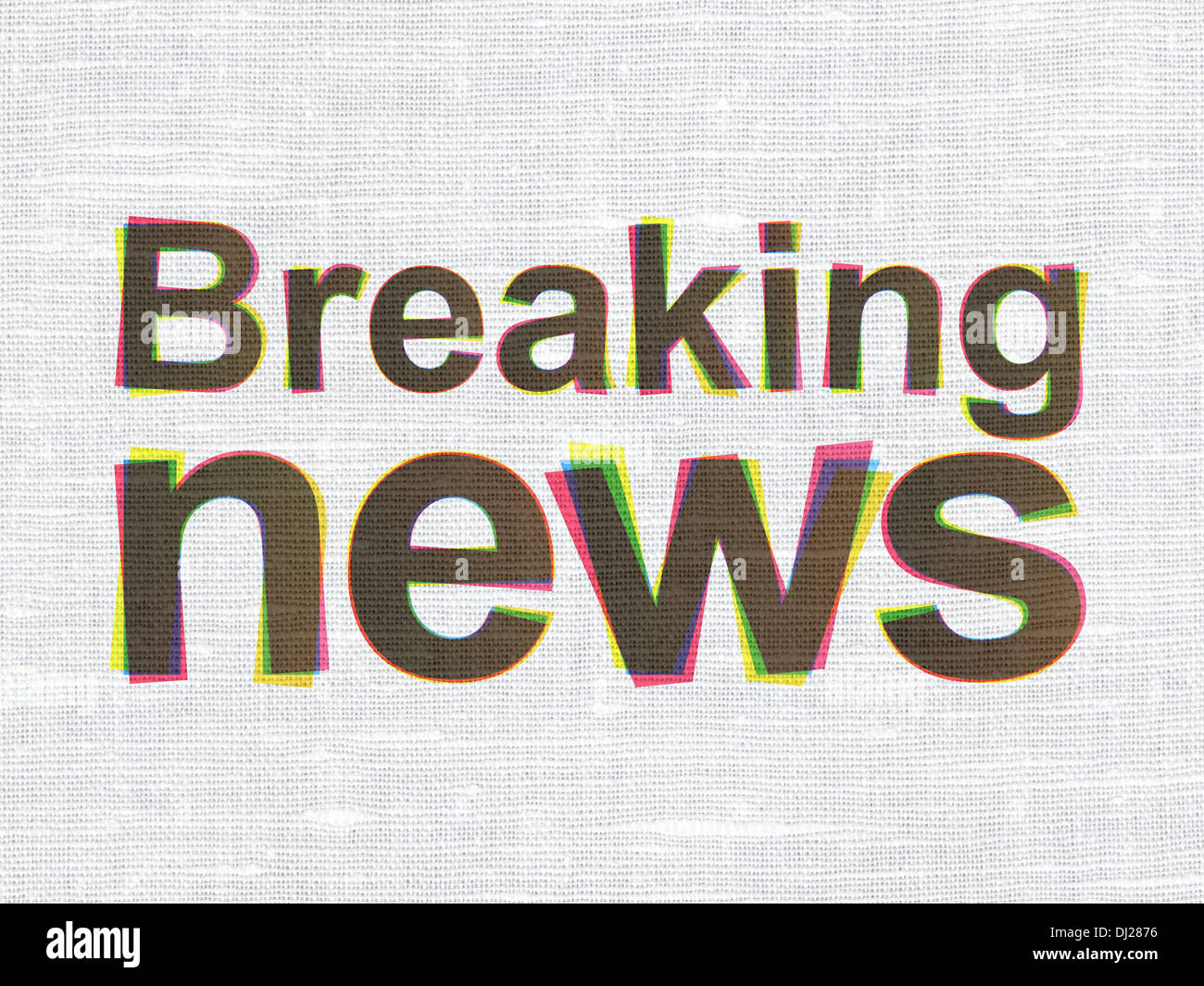 Breaking News on fabric texture background Stock Photo - Alamy