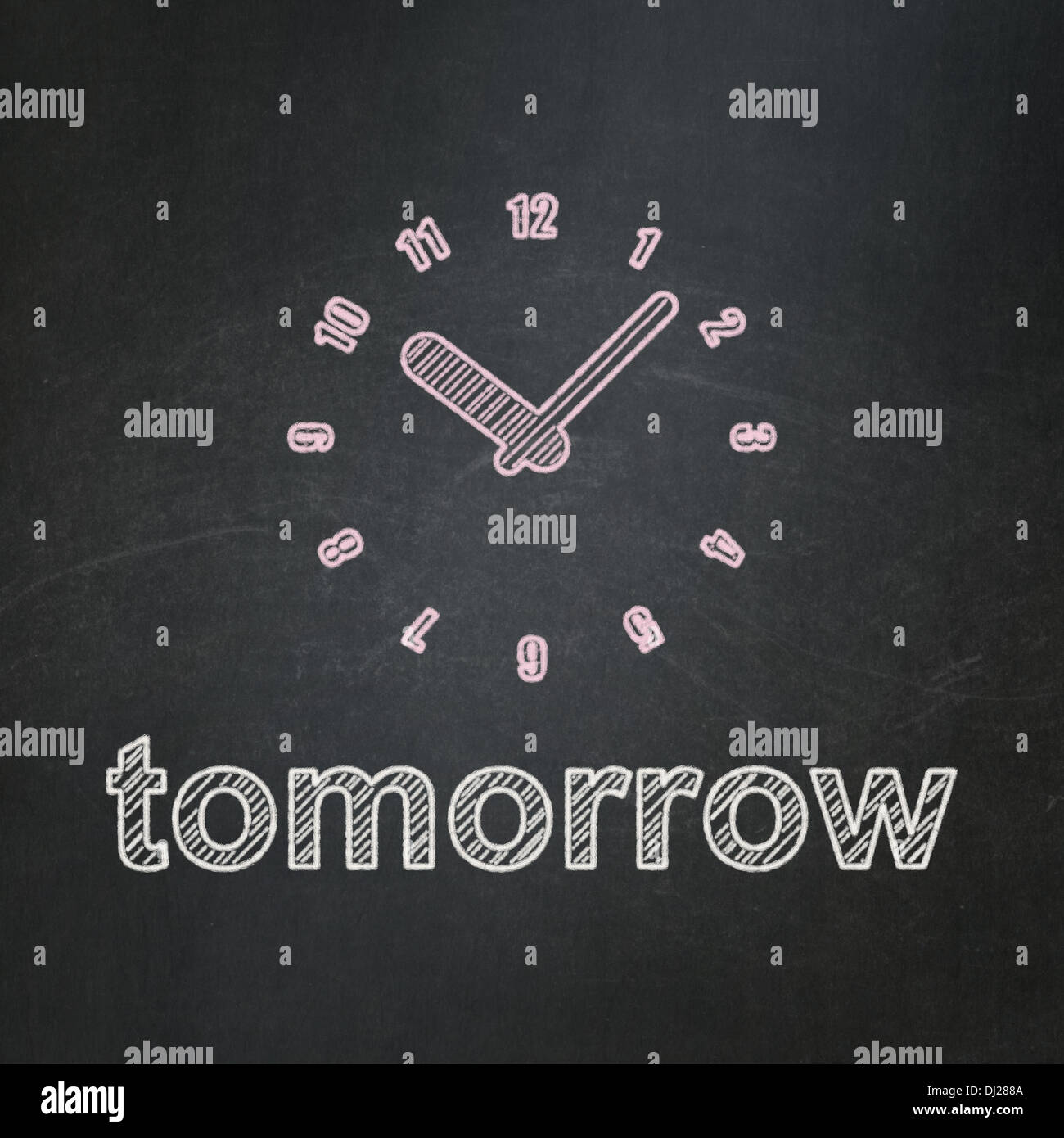 Time concept: Clock and Tomorrow on chalkboard background Stock Photo ...