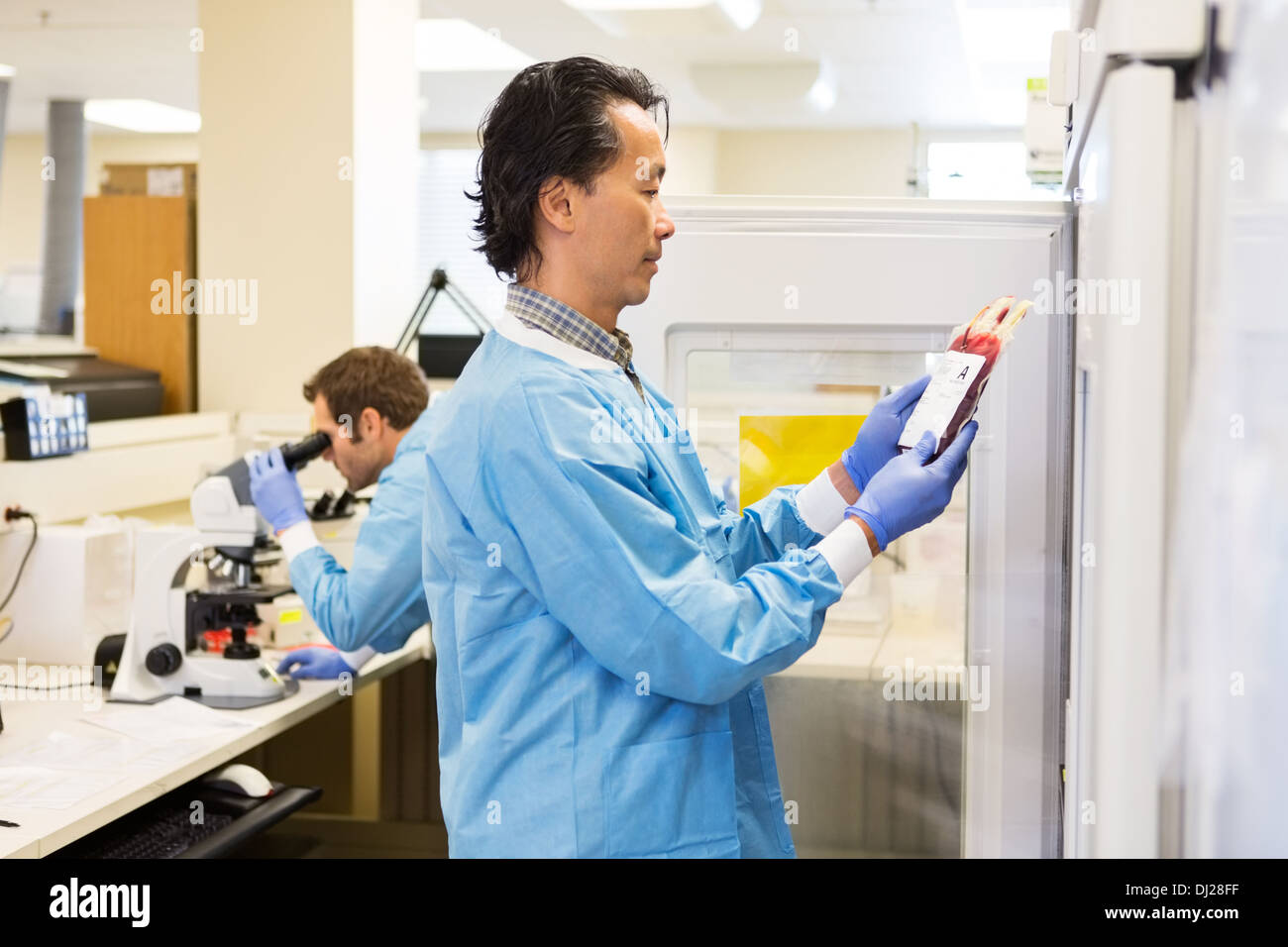 Red Blood Cells in Hospital Lab Stock Photo - Alamy