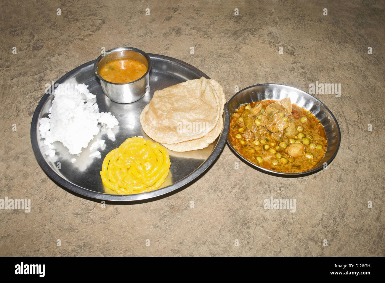 Lunch thali, Pabal, Pune, Maharashtra, India Stock Photo - Alamy
